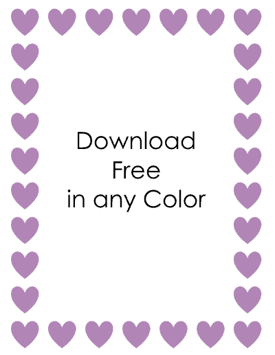 Free Printable Heart Border | Customize online or download as is