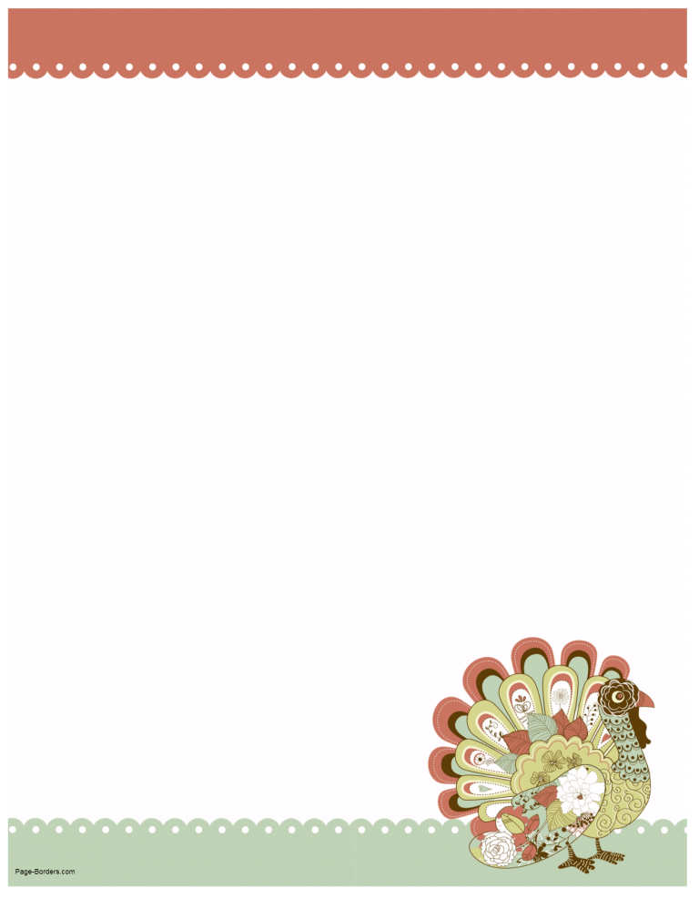 FREE Thanksgiving Border Printables | Many designs available