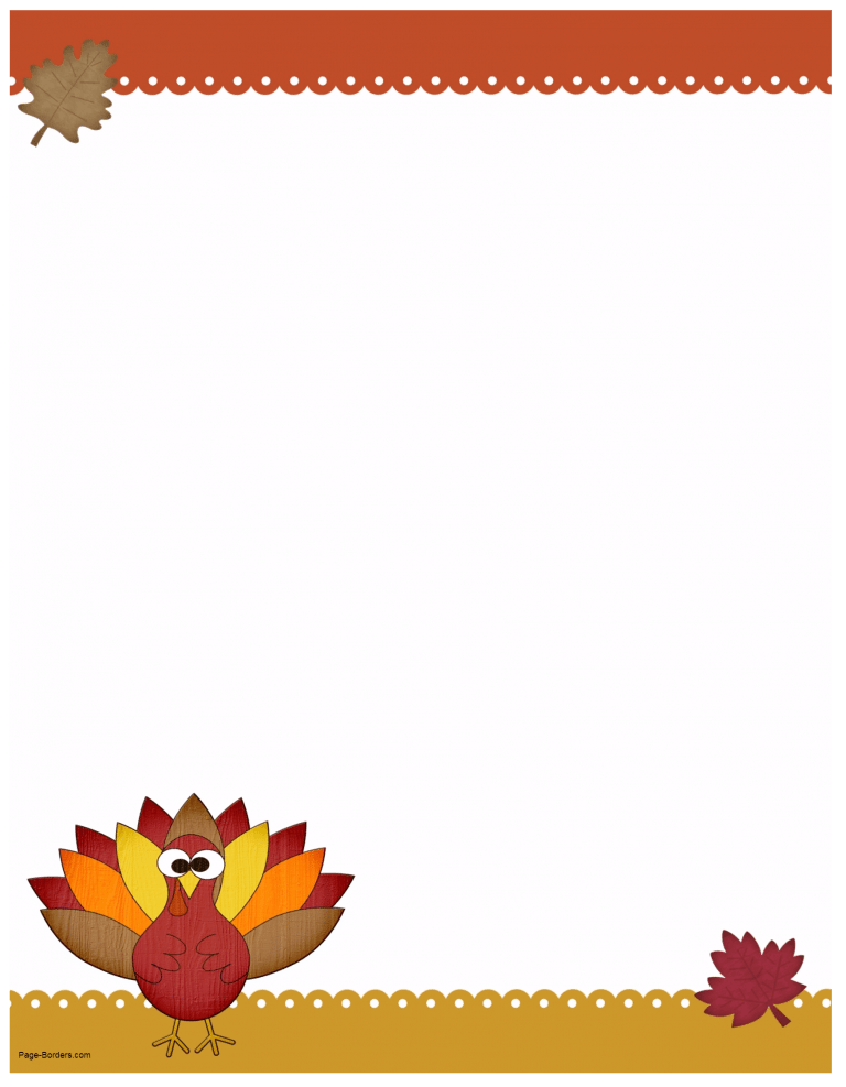 FREE Thanksgiving Border Printables | Many designs available