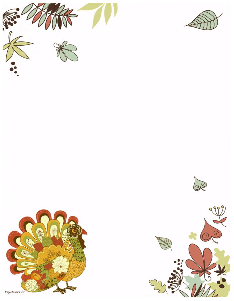 FREE Thanksgiving Border Printables | Many designs available