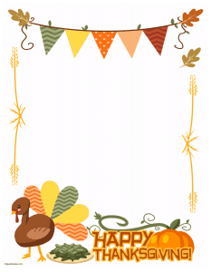 FREE Thanksgiving Border Printables | Many designs available