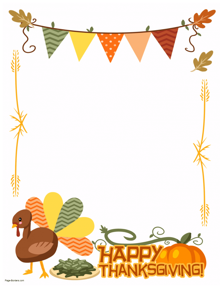 FREE Thanksgiving Border Printables | Many designs available