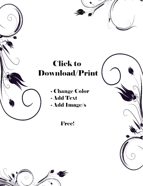 Free flower border template | Personal & commercial use