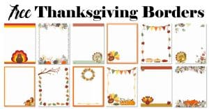 FREE Thanksgiving Border Printables | Many designs available